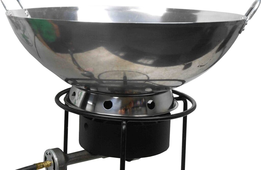 22" Stainless Steel Wok with Ring and Bamboo Tools - Metal Fusion, Inc.