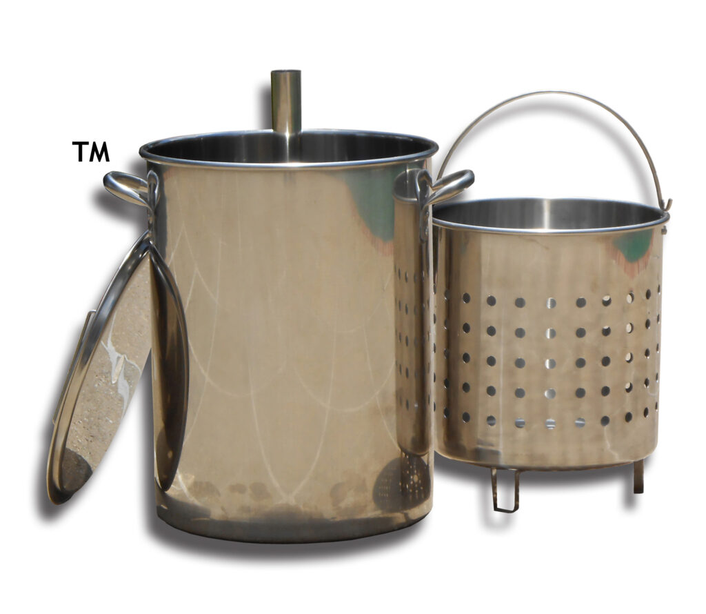 30 Quart Stainless Steel Turkey Skewer Pot™ Set with Basket - Metal ...